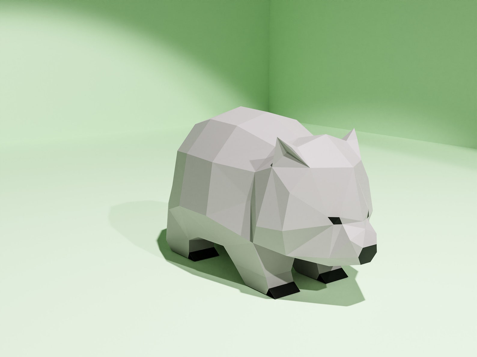 Cute Wombat and Cube Poop Papercraft Template, DIY Australian Animal ...