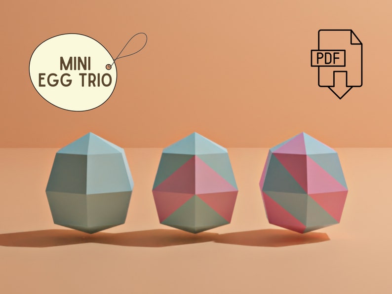 DIY Easter Egg Trio Papercraft Template, Create Your Own Easter Egg, Easy and Fun Easter Egg ...