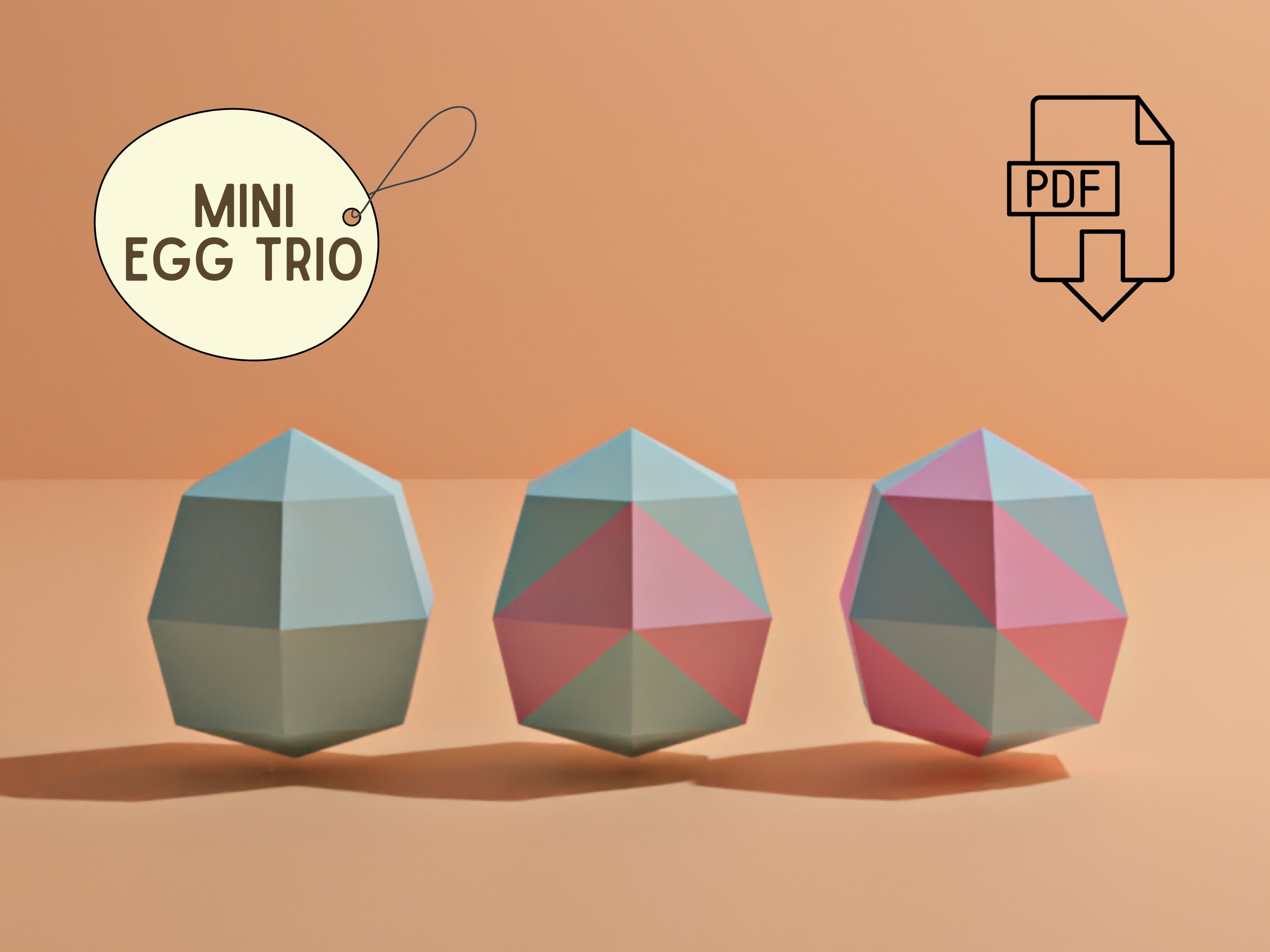 DIY Easter Egg Trio Papercraft Template, Create Your Own Easter Egg ...