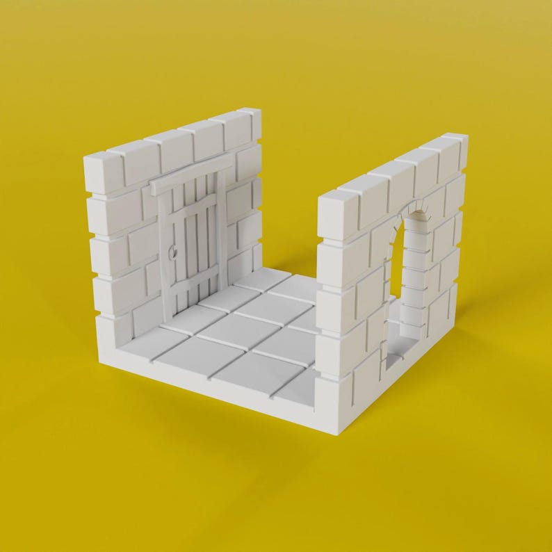 3D STL File for Print | Modular Dungeon Tiles Set — Walls, Arcs & Doors ...