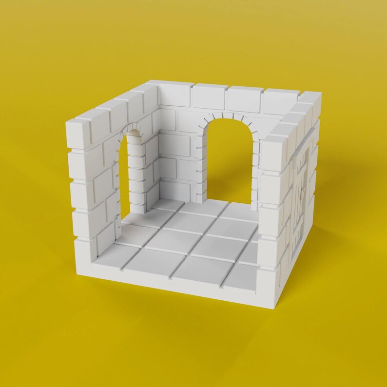 3D STL File for Print | Modular Dungeon Tiles Set — Walls, Arcs & Doors ...