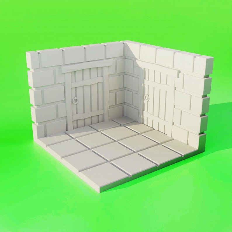 3D STL Files for Print | Dungeon Tiles Set With Walls & Doors (14 ...