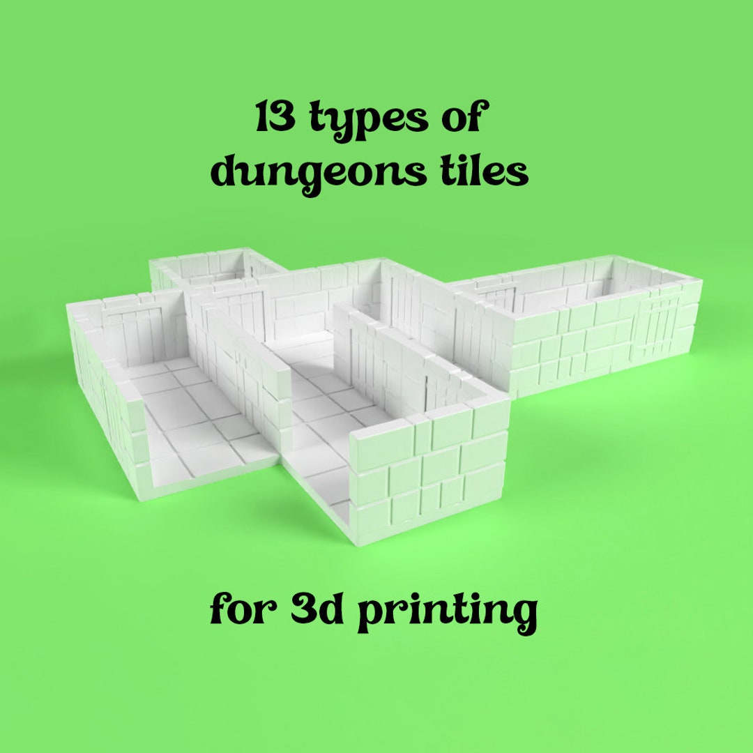 3d Model Stl File, Dungeon Tiles, Wall and Door, Fantasy Rpg ...