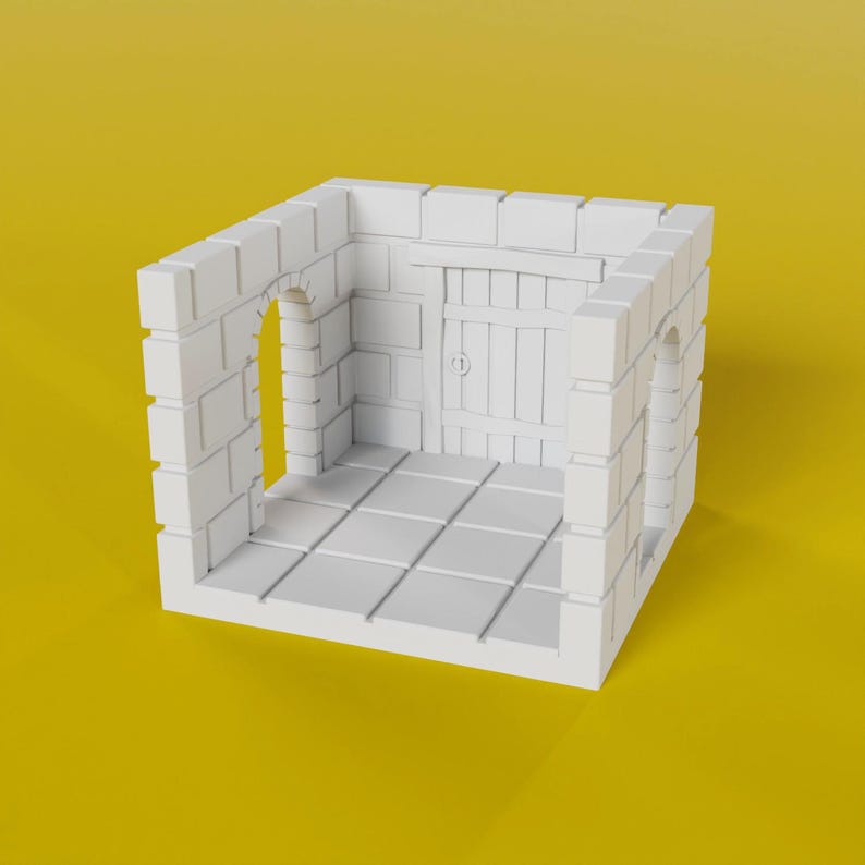 3D STL File for Print | Modular Dungeon Tiles Set — Walls, Arcs & Doors ...