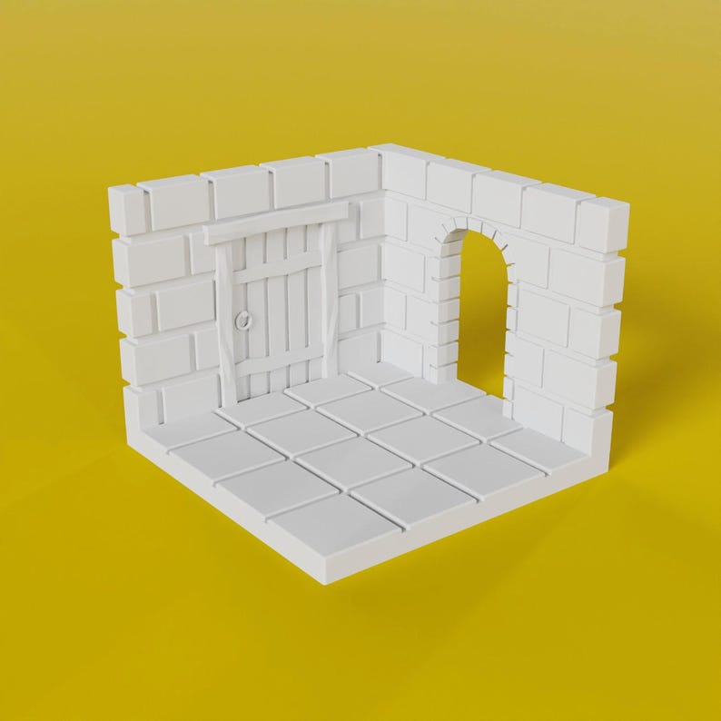 3D STL File for Print | Modular Dungeon Tiles Set — Walls, Arcs & Doors ...