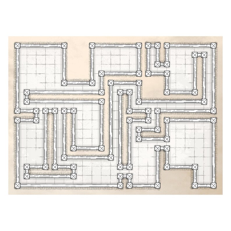 Printable Blank Dungeon Map Pack – Black & White - Etsy