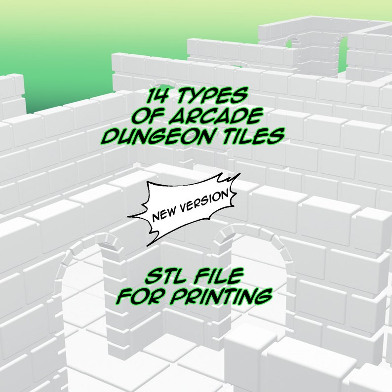 3D STL Files for Print | Dungeon Tiles Set With Walls & Arcs (14 Pieces ...