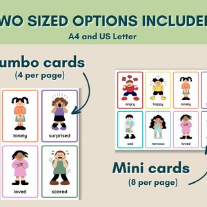 Emotion Flash Cards for Kids, Feelings Cards, Social Emotional Learning ...