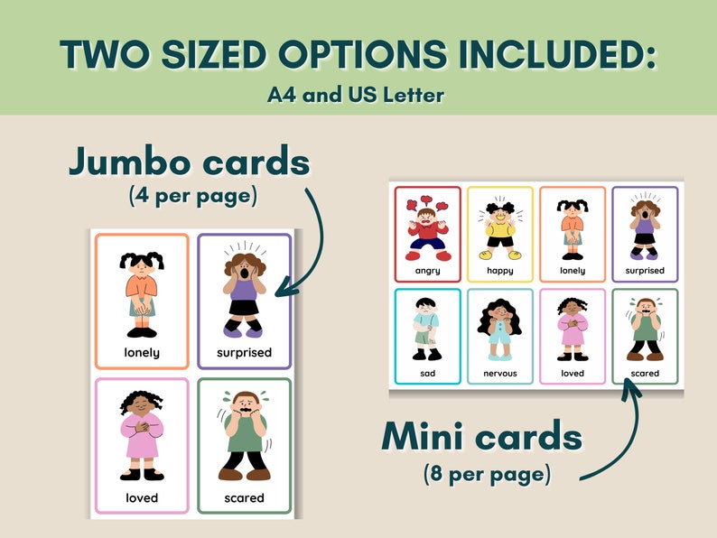 Emotion Flash Cards for Kids, Feelings Cards, Social Emotional Learning ...