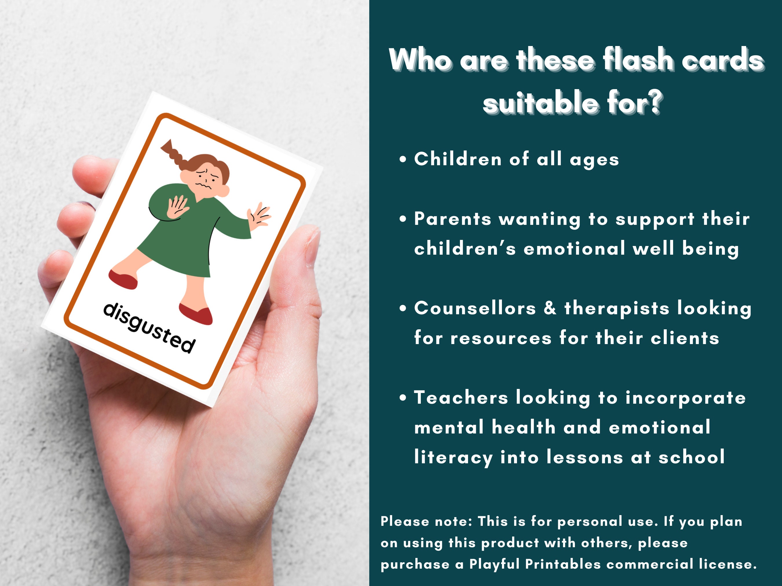 Emotion Flash Cards for Kids, Feelings Cards, Social Emotional Learning ...