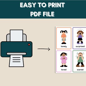 Emotion Flash Cards for Kids, Feelings Cards, Social Emotional Learning ...