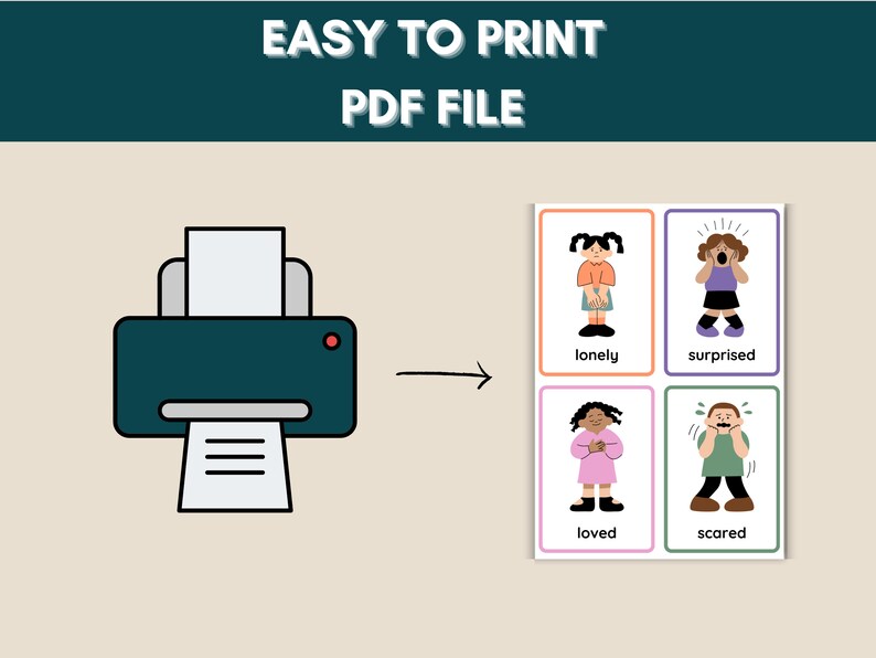 Emotion Flash Cards for Kids, Feelings Cards, Social Emotional Learning ...