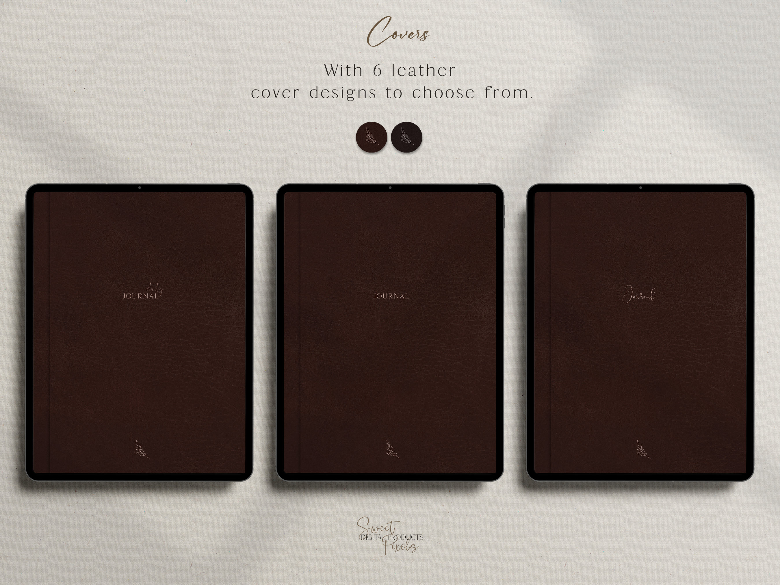 Dark Mode Digital Journal: Vintage Brown Leather Design (digital ...