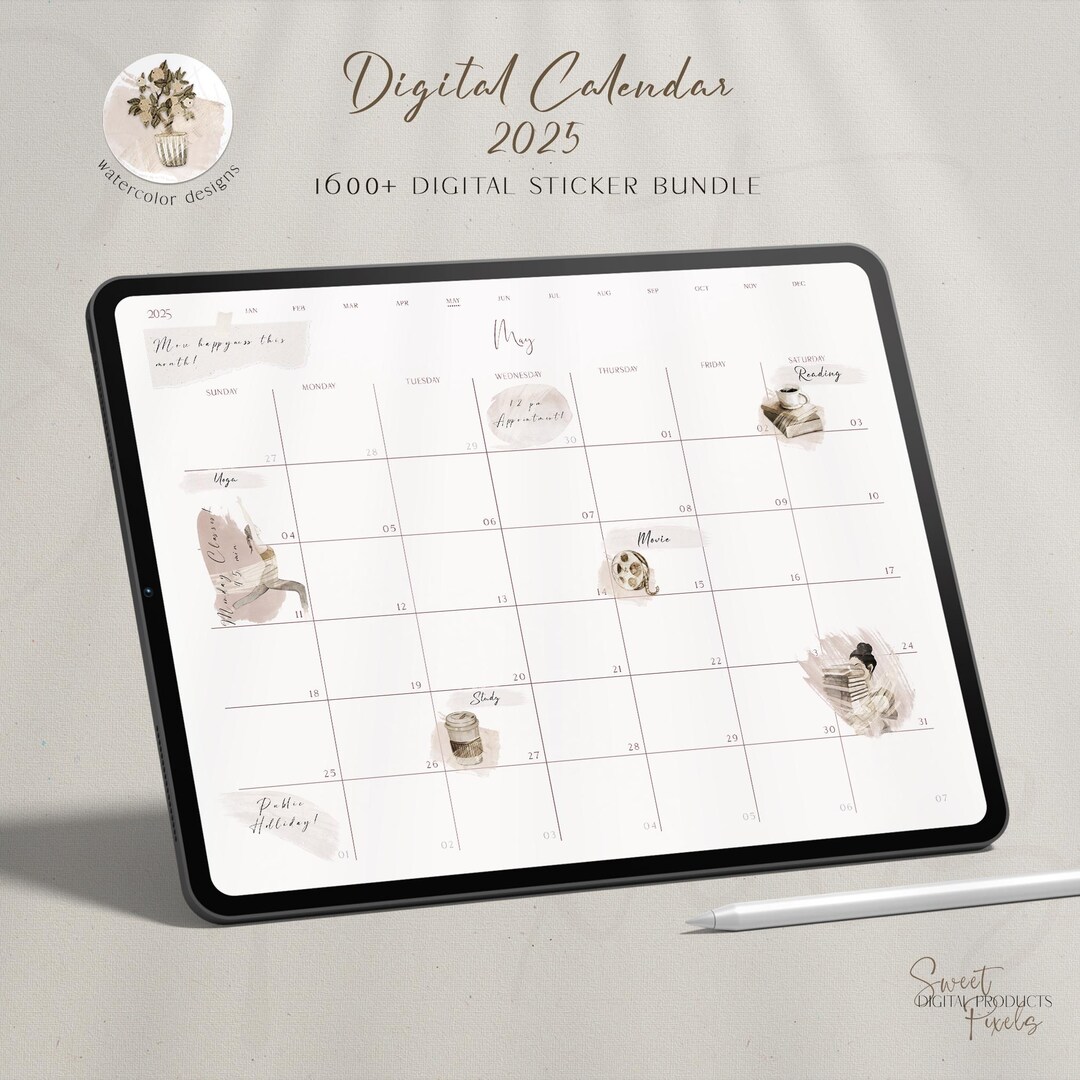 2025 Digital Calendar Bundle: Digital Calendar + 1600 That Girl Digital ...