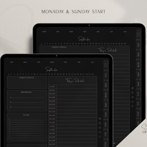 Undated Dark Mode Digital Planner, Dark Mode Goodnotes Planner, PDF ...