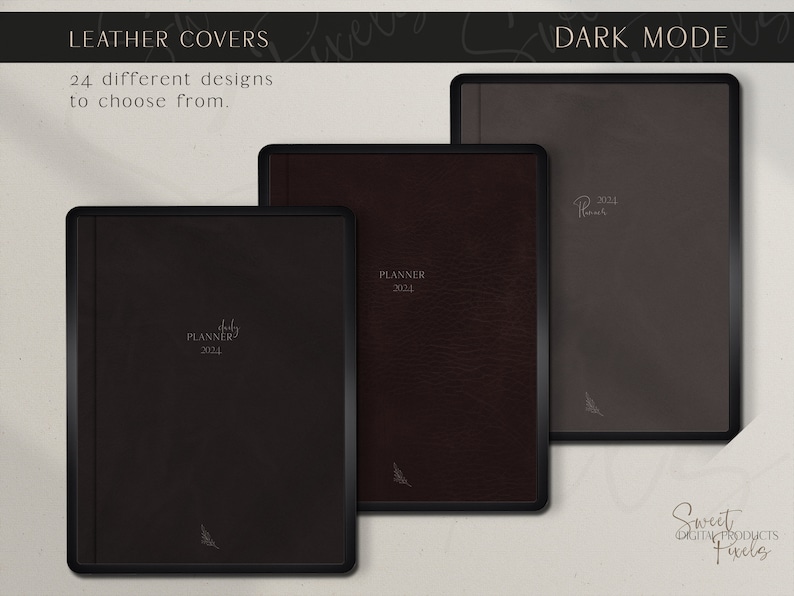 Undated Dark Mode Digital Planner Dark Mode Goodnotes Planner Undated ...