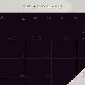 2025 Dark Purple Digital Calendar Planner: Minimalist Goodnotes PDF ...