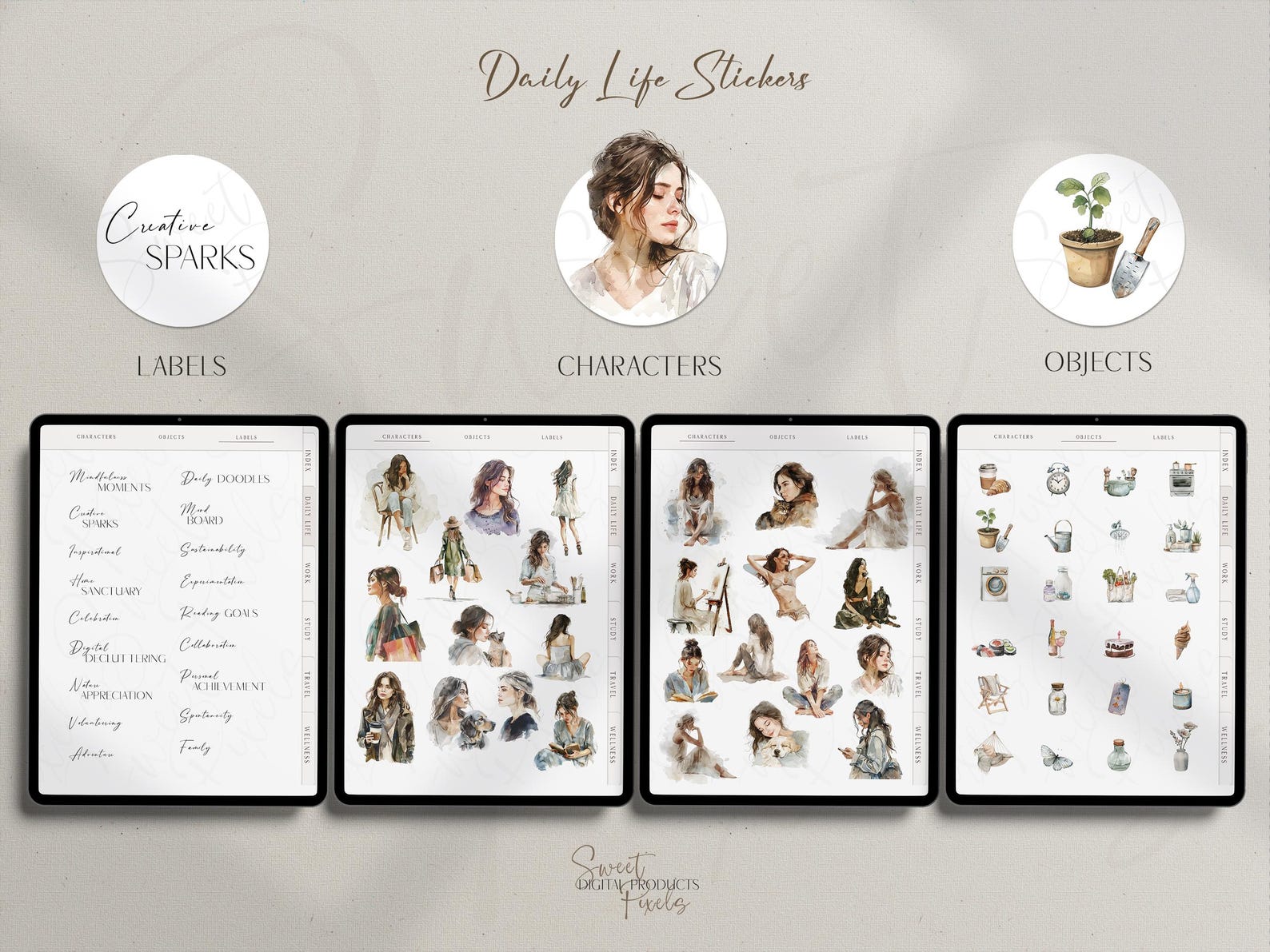 2024 & 2025 Calendar Planner That Girl Aesthetic Stickers Bundle Daily ...