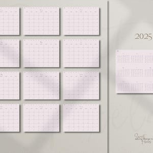 2025 Digital Calendar Planner Vintage Rose, Pink Monthly Calendar ...
