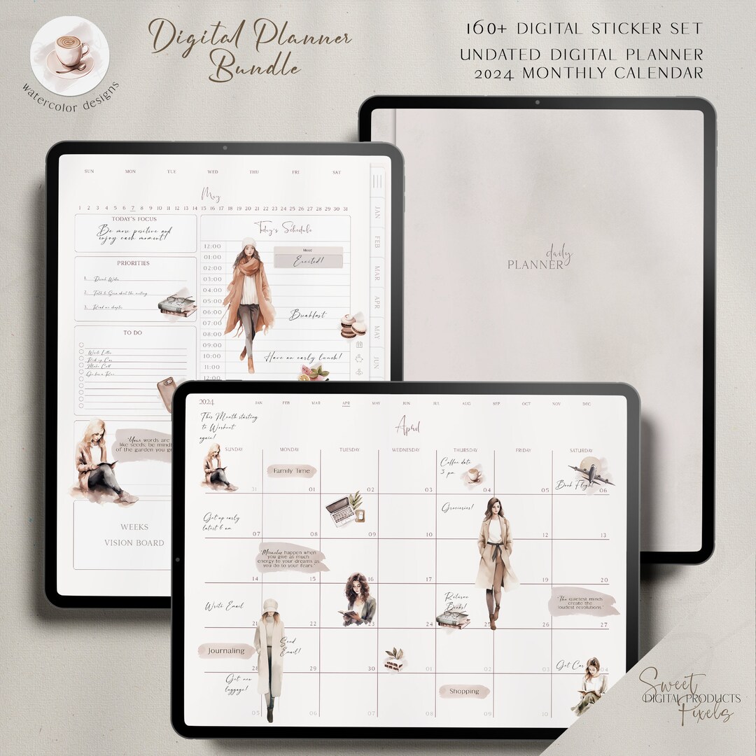 Digital Planner Bundle That Girl Planner Sticker Set 2024 Monthly ...