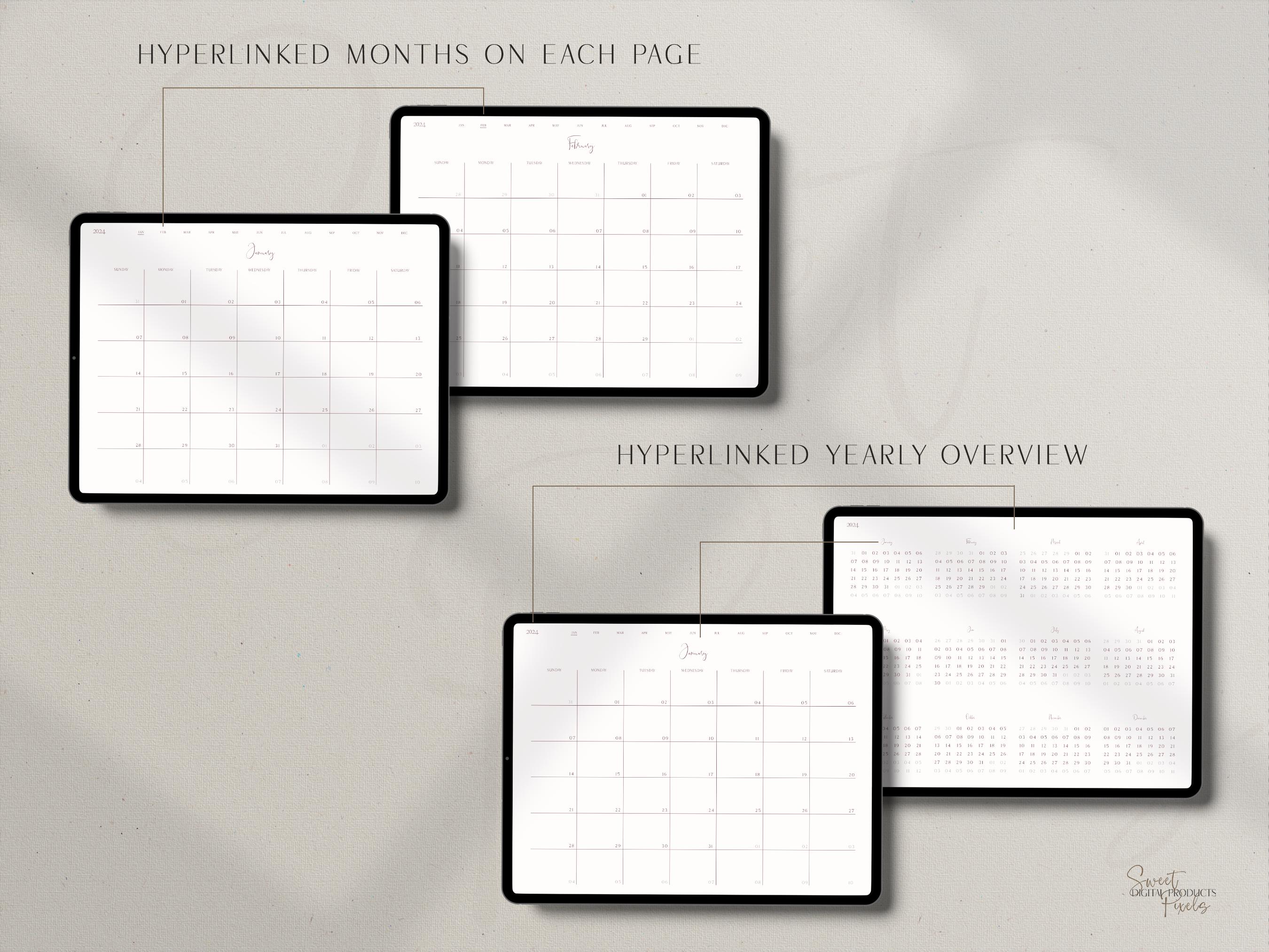 2024 & 2025 Daily Life Digital Planner Calendar 280 Black Girl Sticker ...