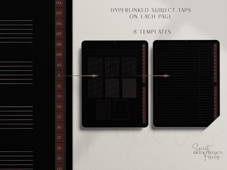 Dark Mode Fall Notebook, Dark Mode Autumn, Digital Notebook ...
