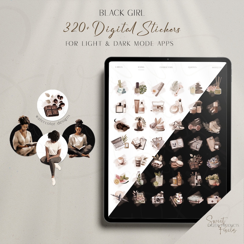 Aesthetic Black Stickers - Etsy