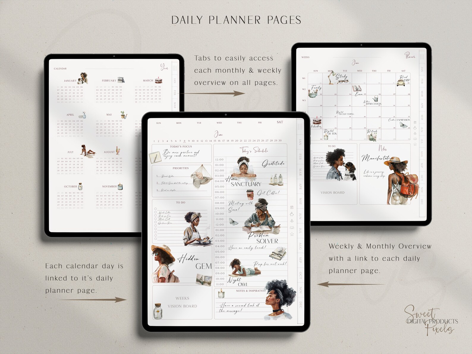 Black Girl Life Planner 2024 Planner Black Girl Planner Digital Planner ...