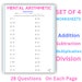 Mental Arithmetic Maths Worksheets Easy Print and Use - Etsy
