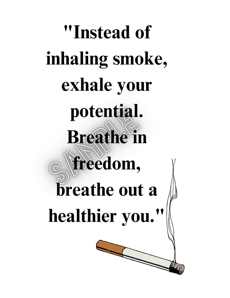 Quite Smoking Motivational Quote Poster - Etsy
