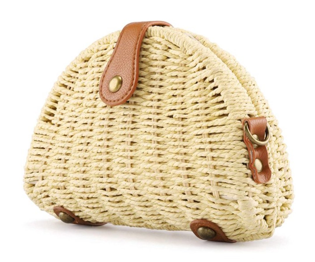 Women Straw Crossbody Handbag Clutch Purse Straw Shoulder Handbag ...
