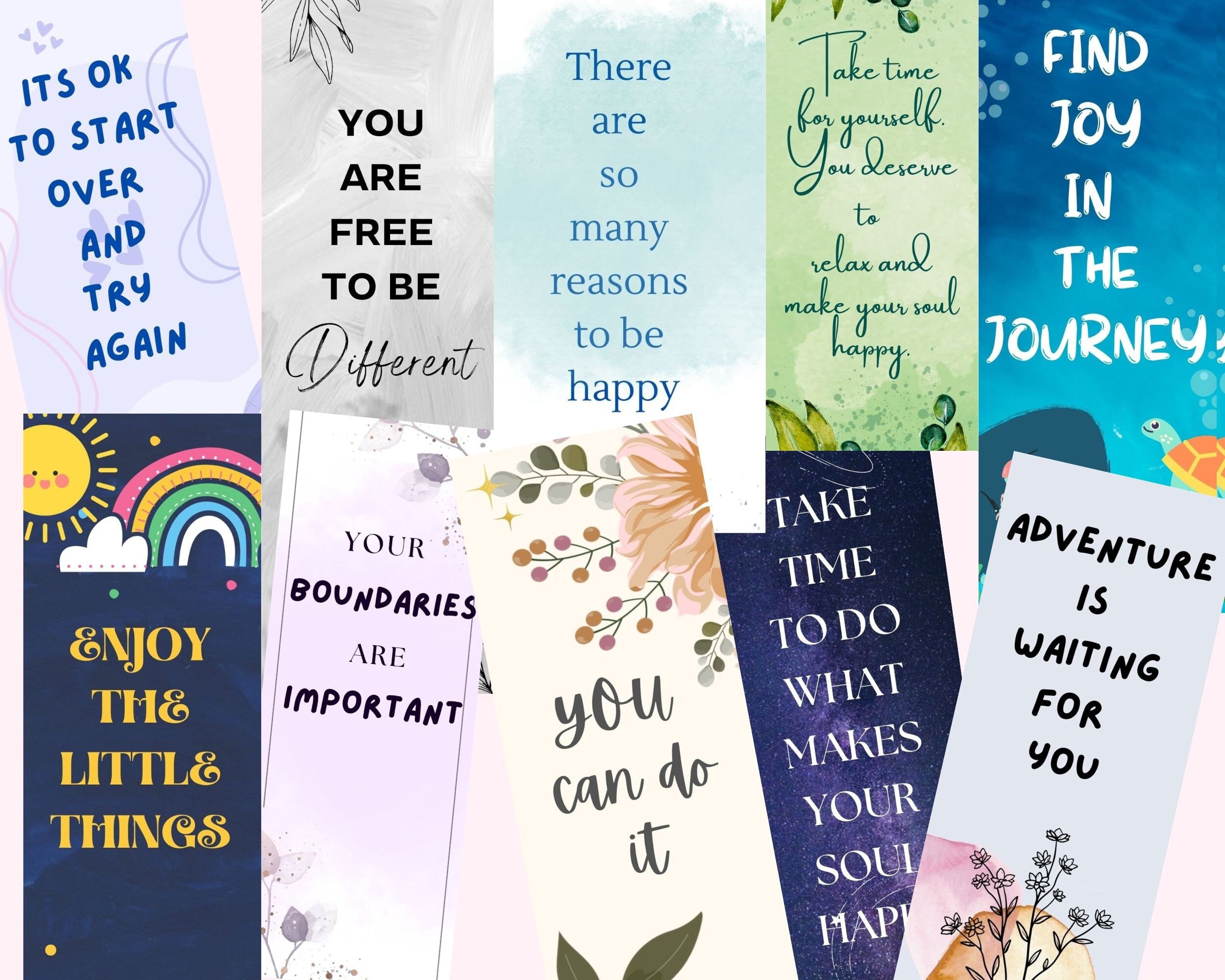 50 Piece Inspirational Magnetic Bookmarks Motivational Bookmarks Page ...