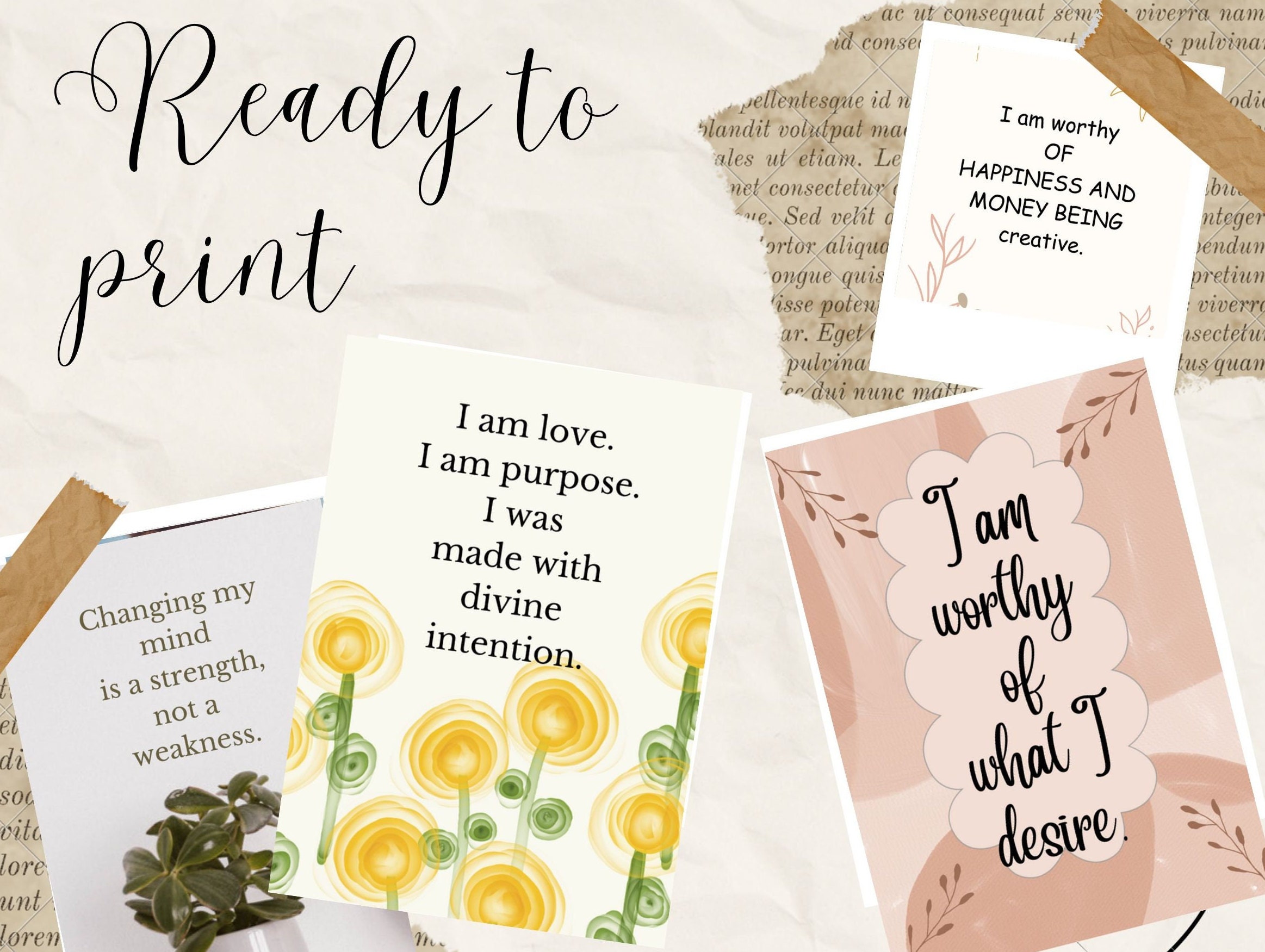 Printable Magic Boho Self Care Positive Affirmation Cards Templates - Etsy