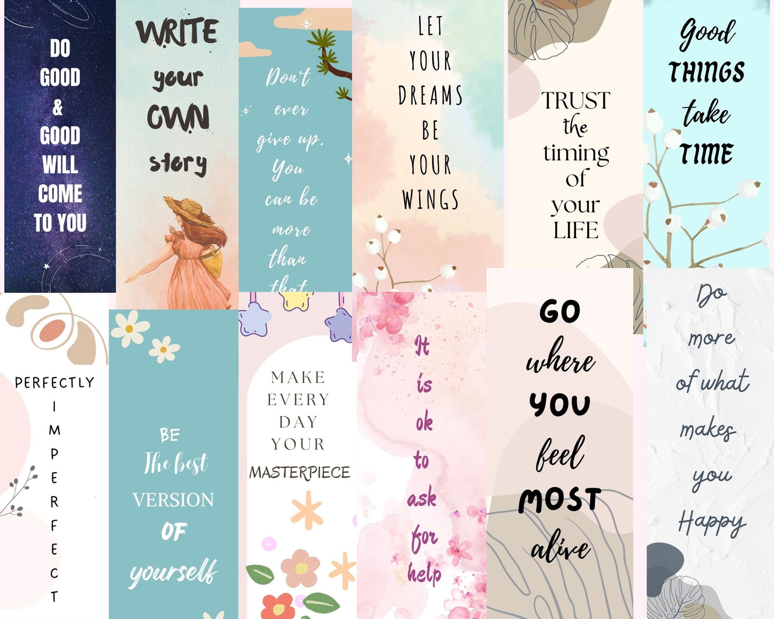 50 Piece Inspirational Magnetic Bookmarks Motivational Bookmarks Page ...