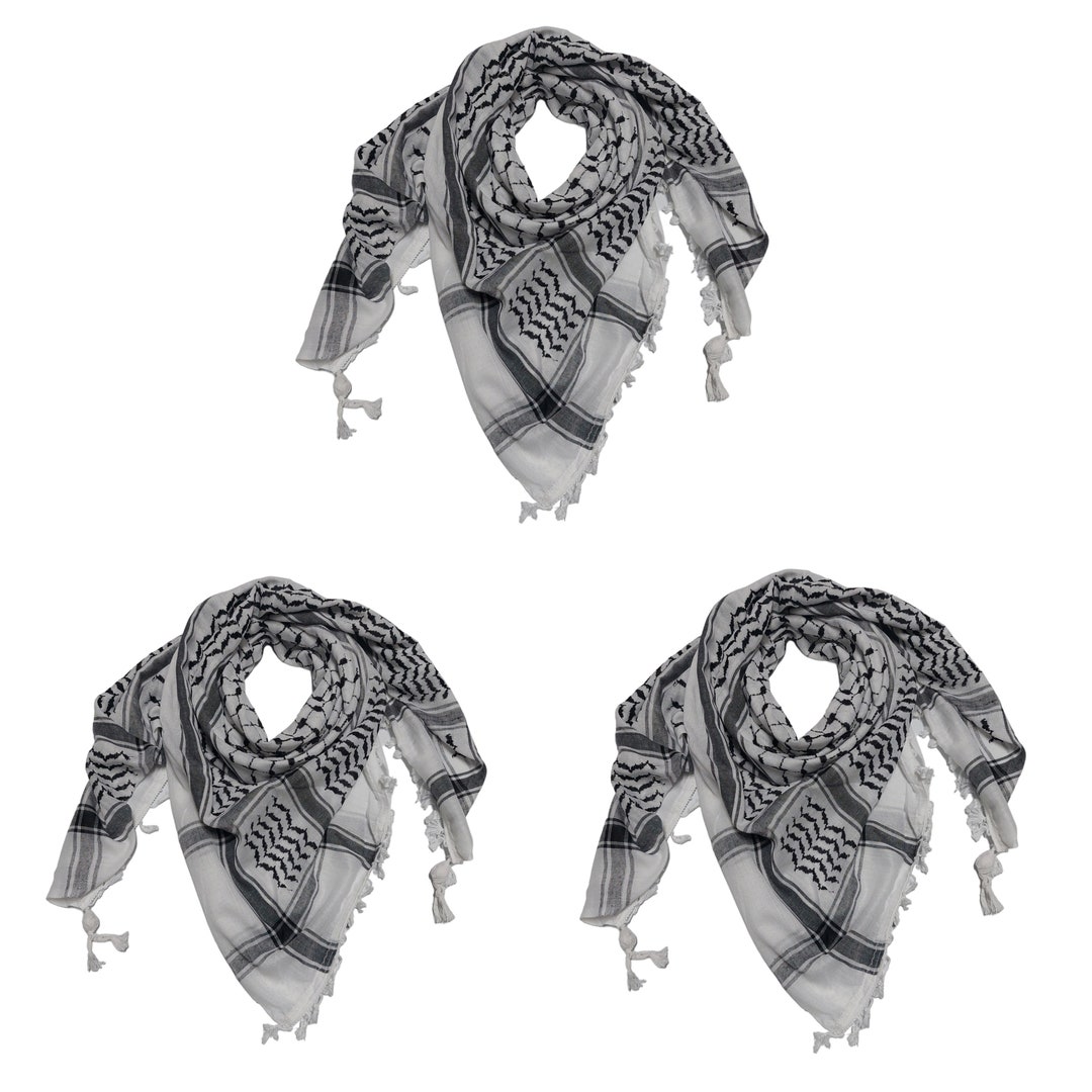 3 Black and White Keffiyeh Palestine Scarf, the Original Keffiyeh Made ...