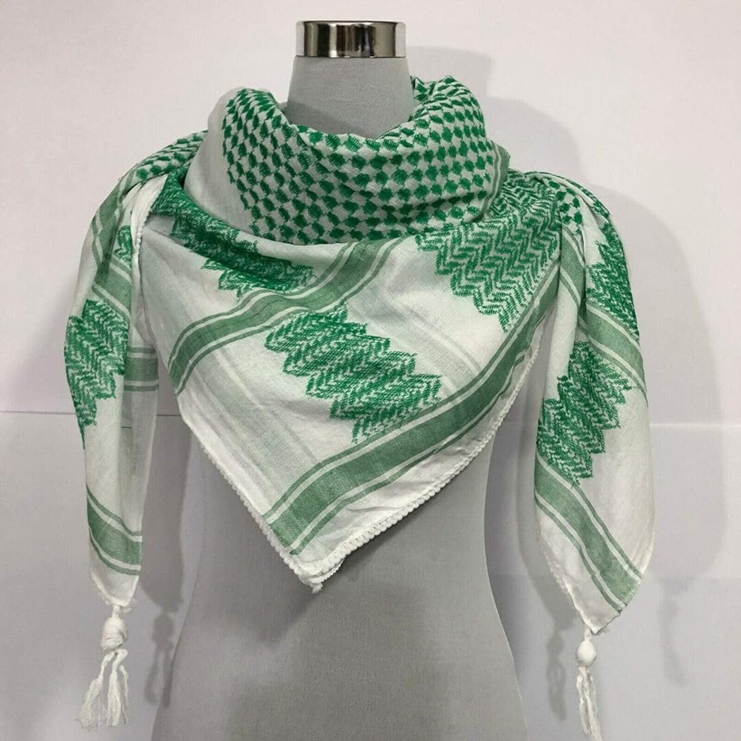 The Original Keffiyeh Light Green With White Hatta Original Brand 100% ...