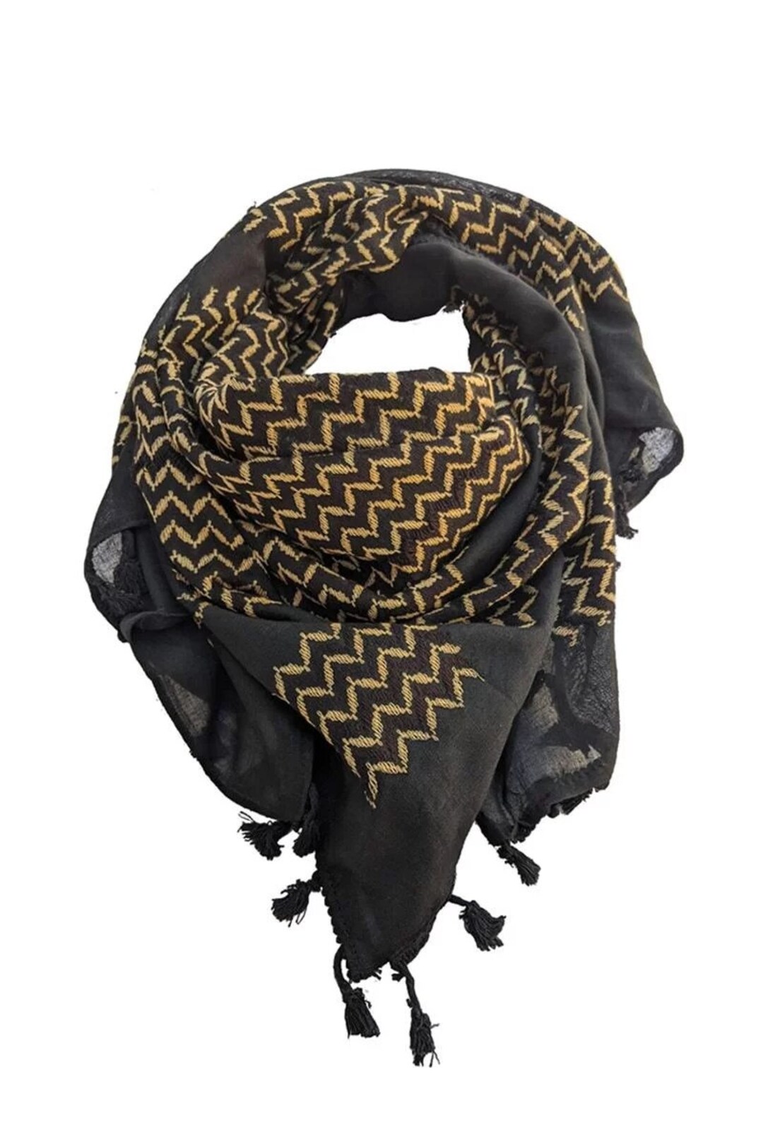 Shemagh Keffiyeh Arab Scarf Palestine Multi-colors Yellow on Black ...