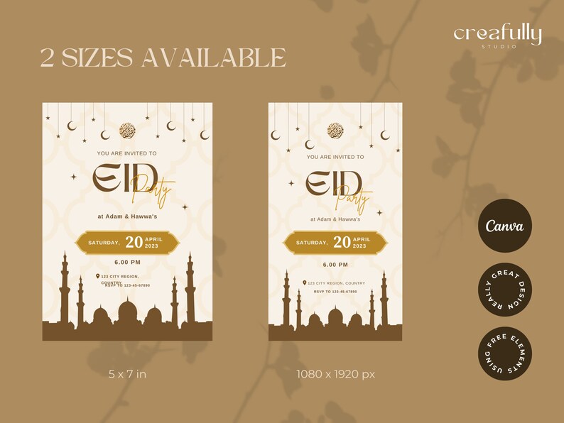 Editable Eid Party Digital Invitation, Eid Al Adha Template, Muslim ...