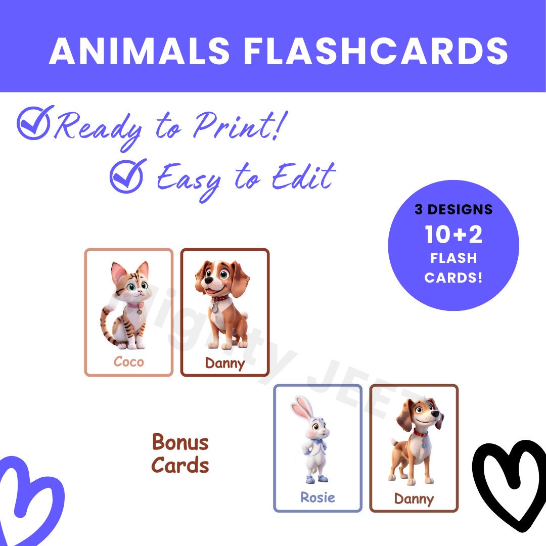 Buy Set of 10 Adult & Baby Animals Flashcards 3-design Online in India ...