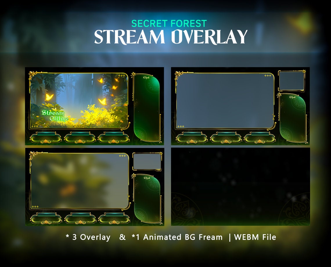 Secret Forest Animated Stream Pack for Twitch, Kick, Youtube/aesthetic ...