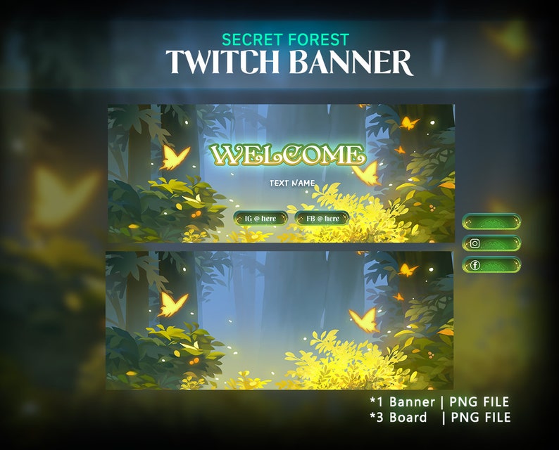 Secret Forest Animated Stream Pack for Twitch, Kick, Youtube/aesthetic ...