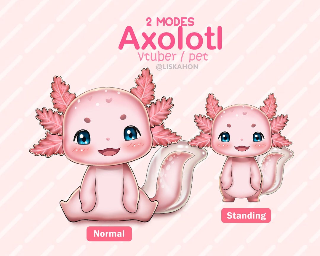 Cute Axolotl Vtuber -fully Rigged! / Pet / Vtuber for Twitch, Kick ...