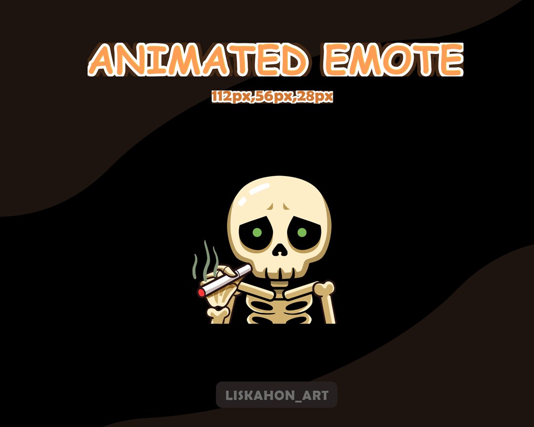 Smoking Skull Animated Emote - Etsy