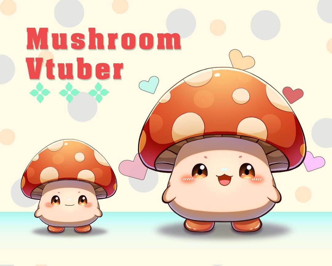 Mushroom 2D Vtuber Model – Fully Rigged, 7 Expressions (digital ...