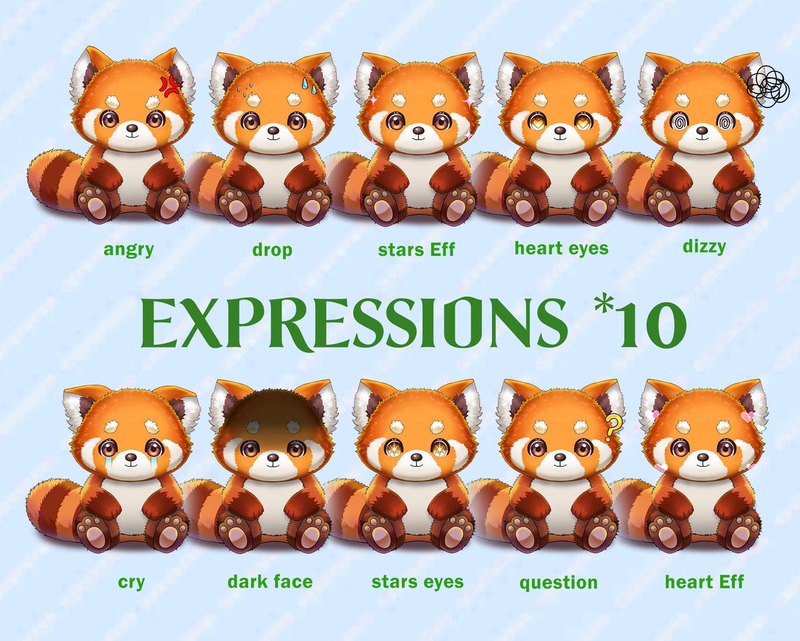 Ailurus Red Panda Vtuber: Fully Rigged Live2d Model - Etsy