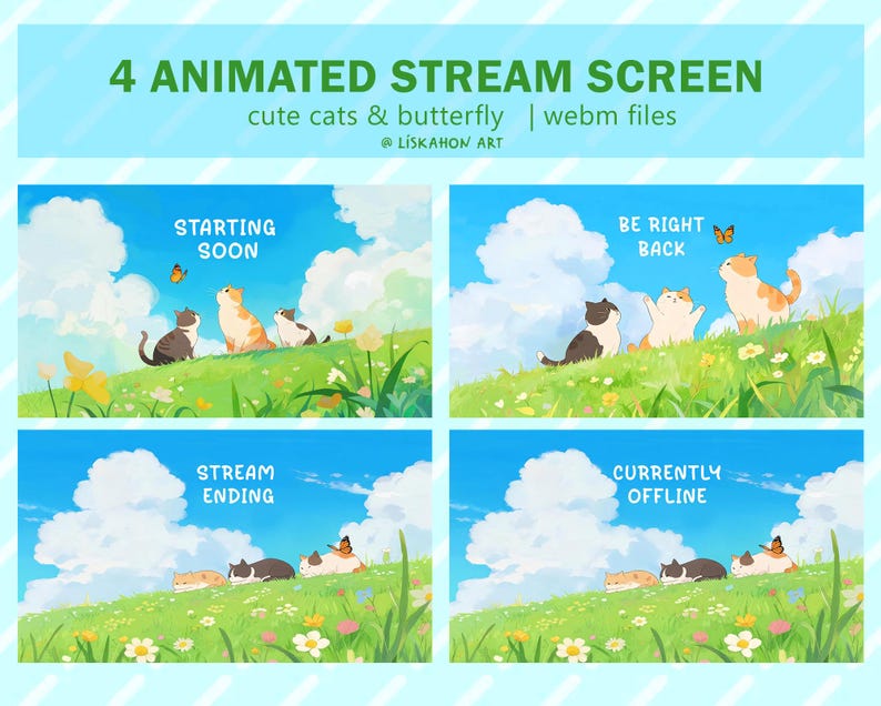 Cats Animated Stream Screens | Webm Files (digital Download) - Etsy