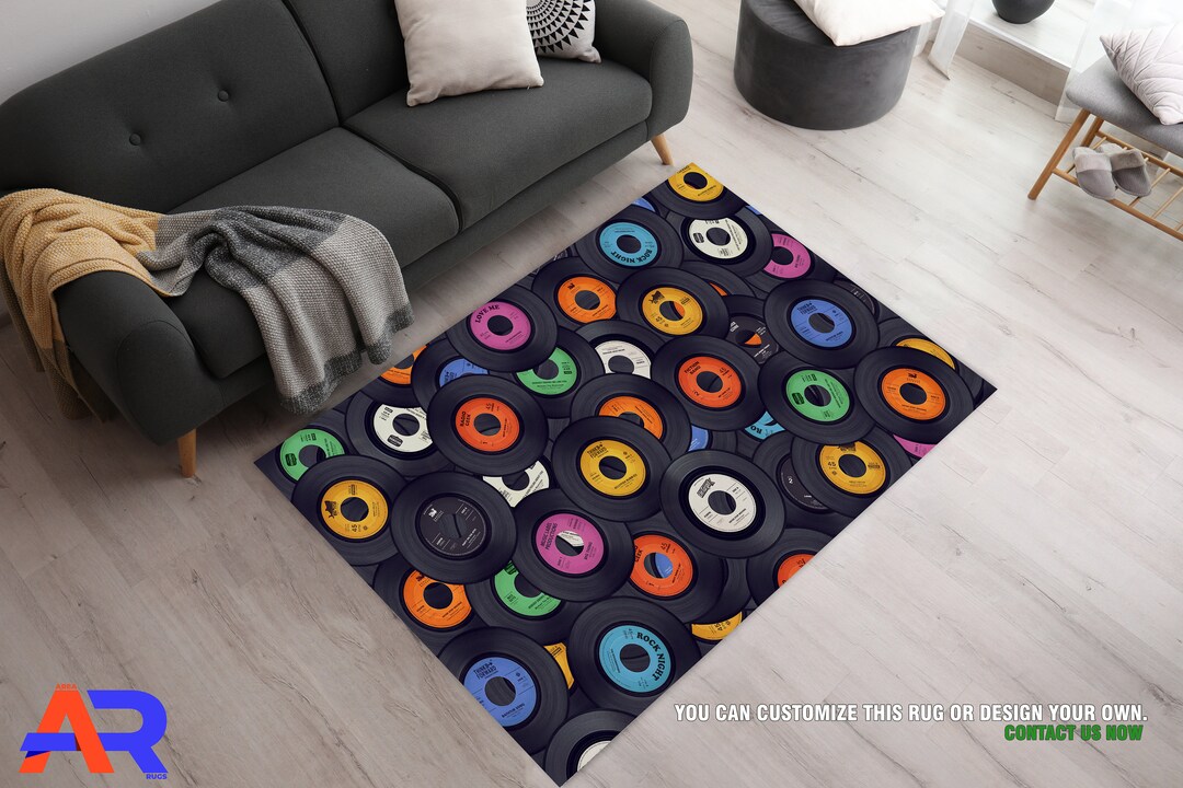 Record Rug, Music Design Rug, Album Rug, Color Rug, Round Rug, Doormat ...