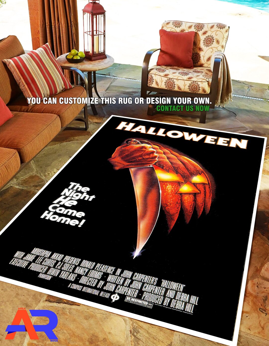 Halloween Rug, Leatherface Jason Voorhees, Michael Myers Rug, Horror ...