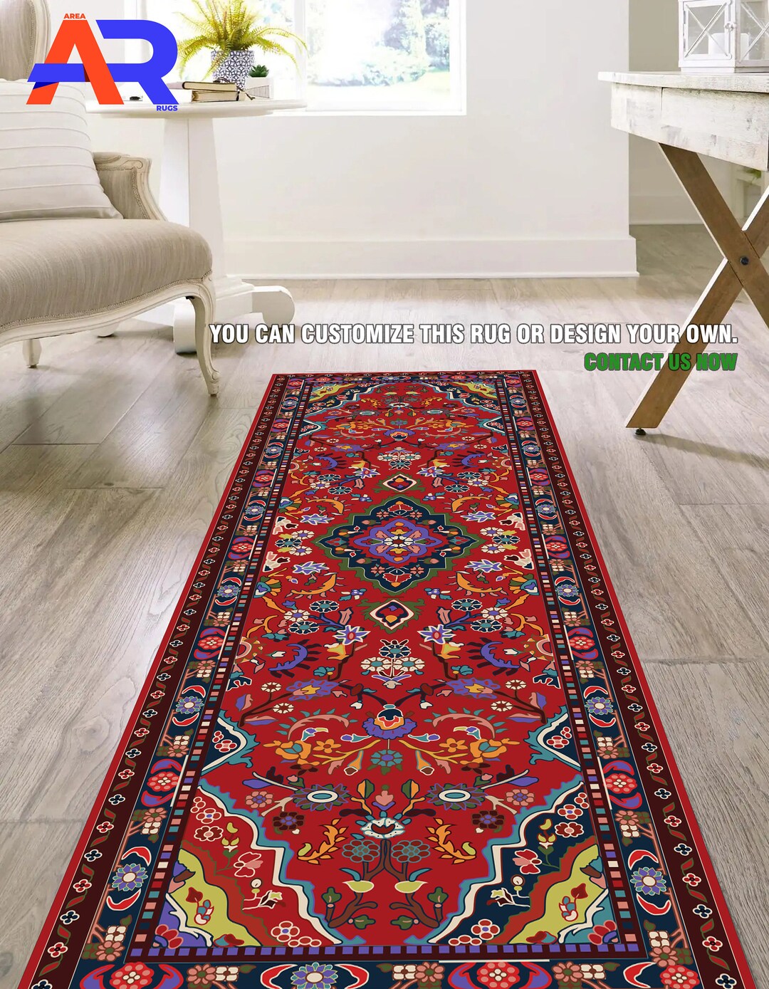 Entryway Rug, Traditional Oriental Runner Rug, Washable Non-slip ...