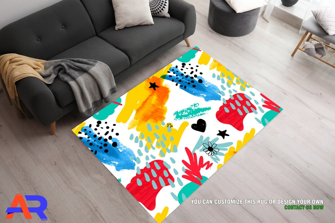 Colorful Area Rug, Cool Area Rug, Kids Area Rug, Abstract Area Rug ...